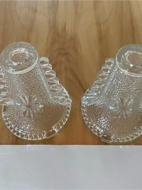 Unknown | Accents | Clear Glass Textured Boudoir Bedroom Lamps Pair ...